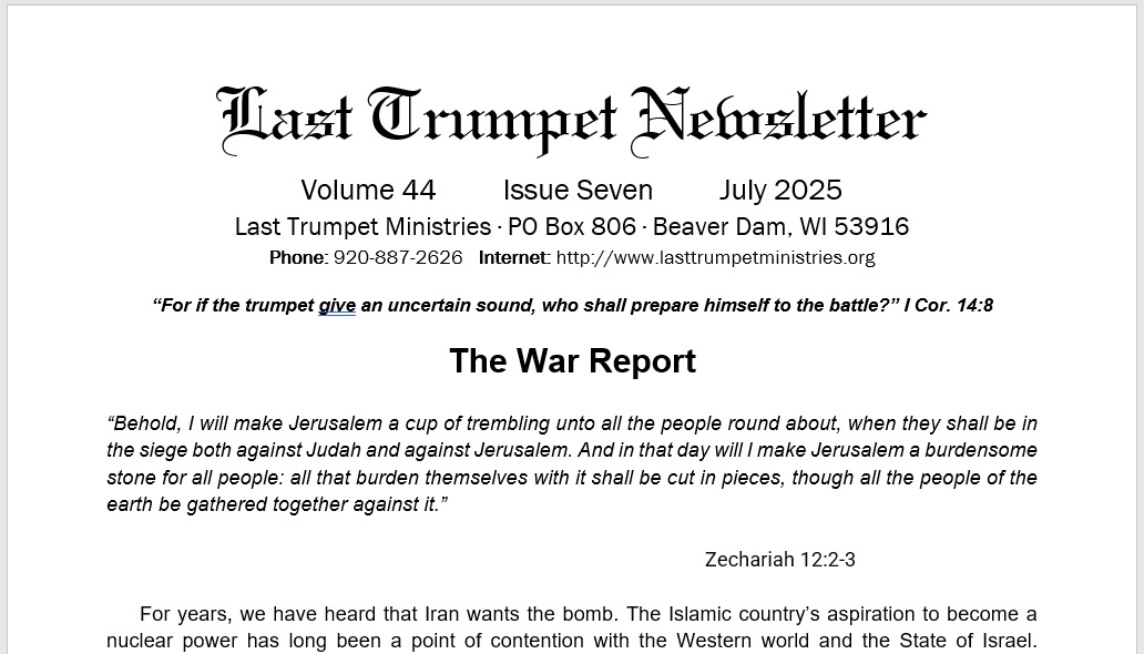 Last Trumpet Newsletter - July 2025