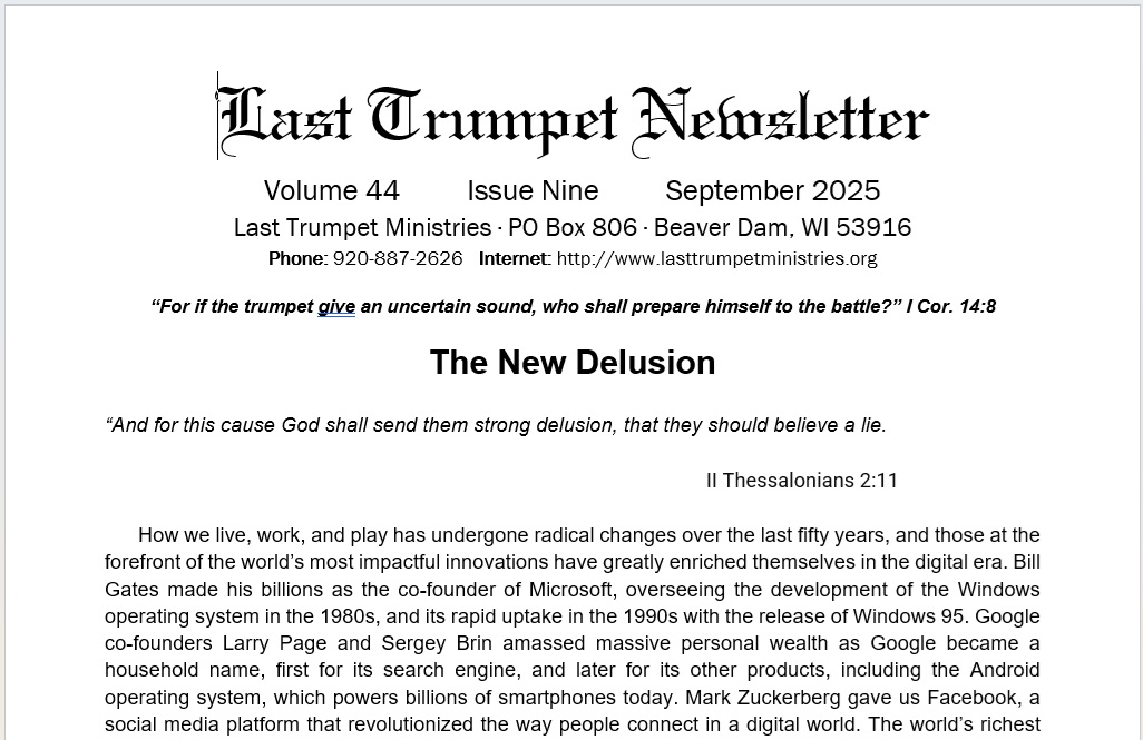 Last Trumpet Newsletter - September 2025
